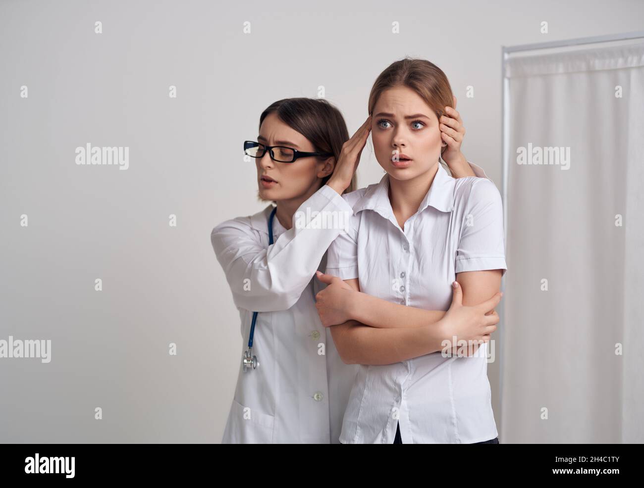 patient in hospital visit to doctor diagnosis treatment health problems ...