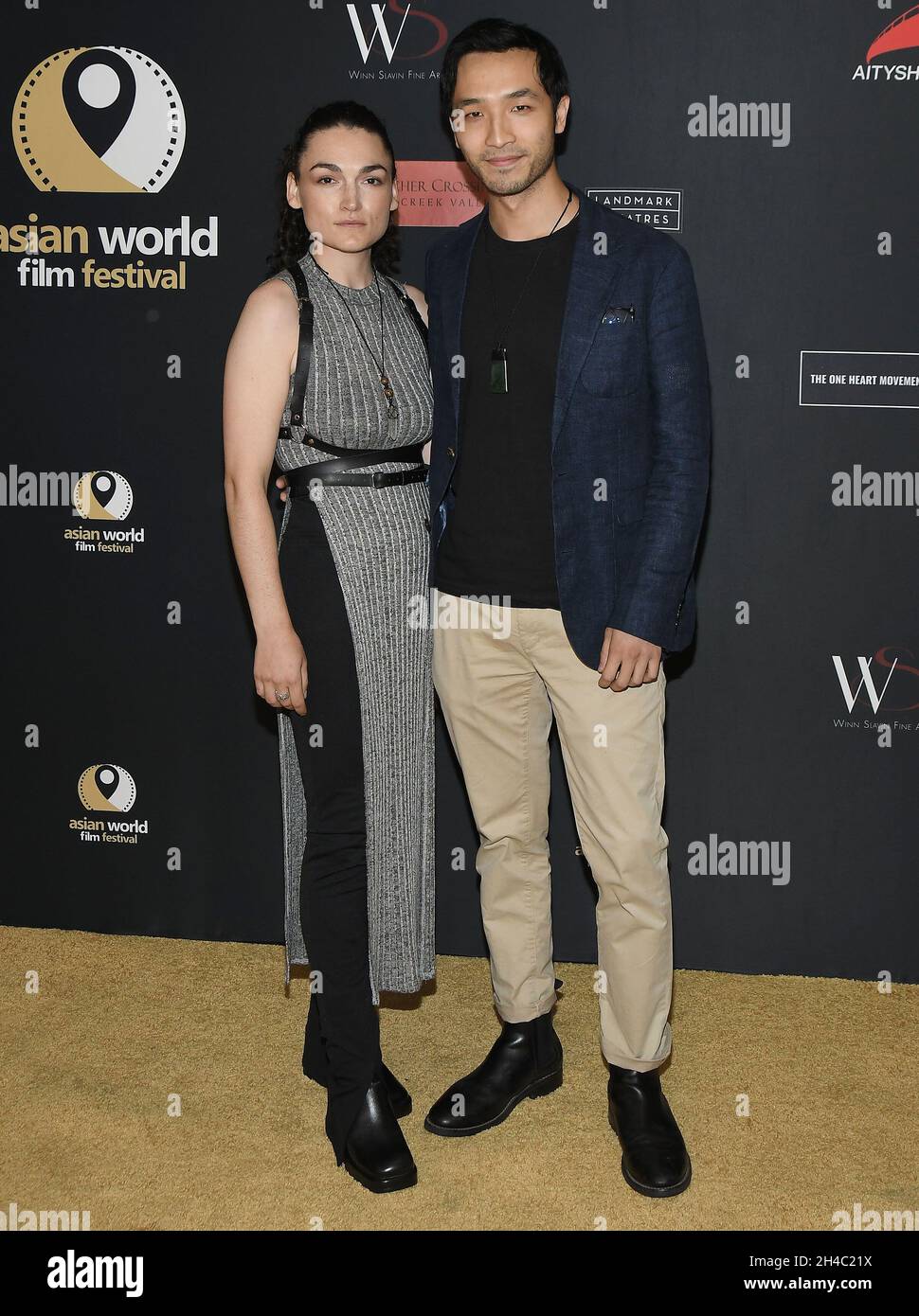(L-R) Devon Wycoff and Yoson An arrives at the 2021 Asian World Film ...