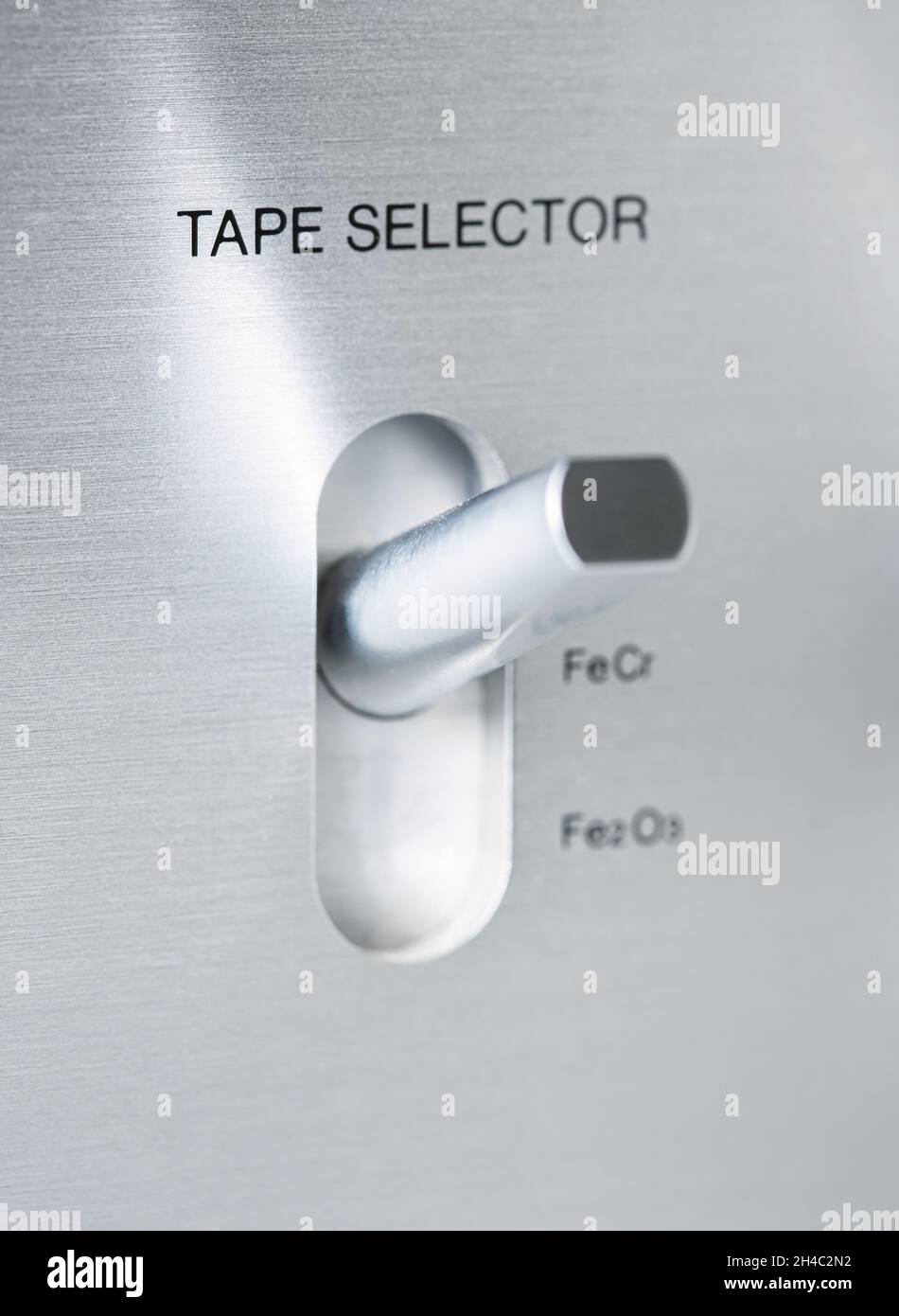 old silver audio tape recorder, buttons close-up Stock Photo - Alamy