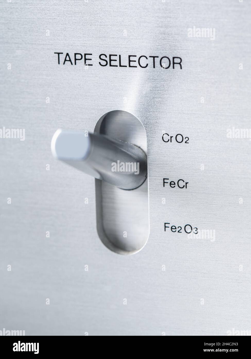 old silver audio tape recorder, buttons close-up Stock Photo - Alamy