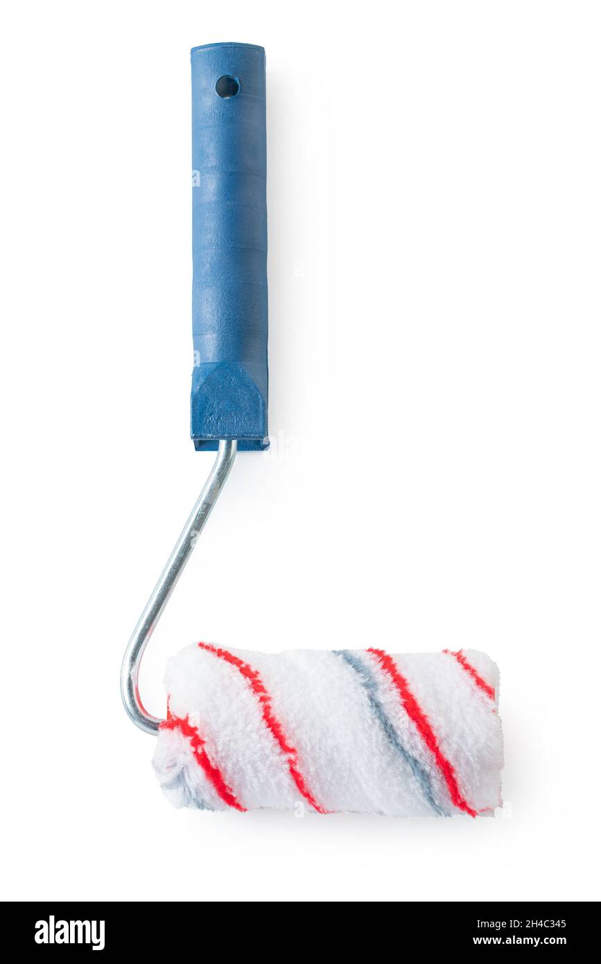 new paint roller on white isolated background Stock Photo - Alamy
