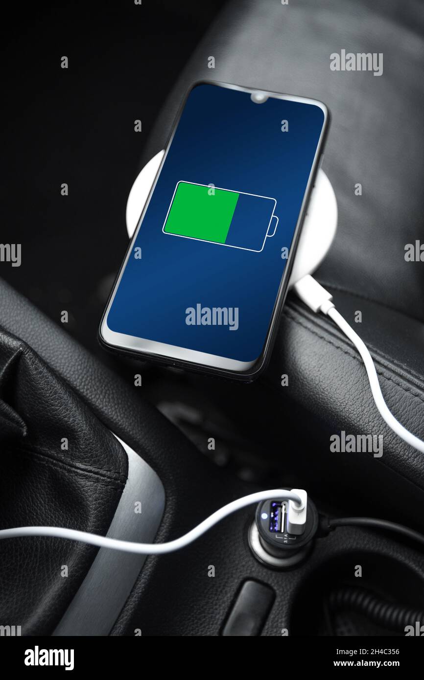 Mobile phone ,smartphone, cellphone is charged ,charge battery with usb ...