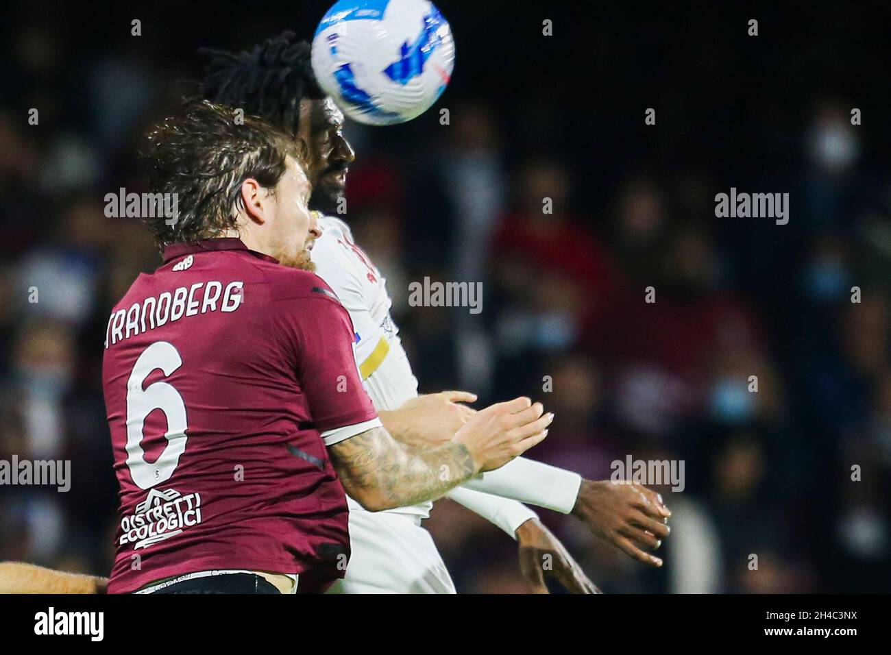 Salernitana's Norwegian defender Stefan Strandberg challenges for the ...