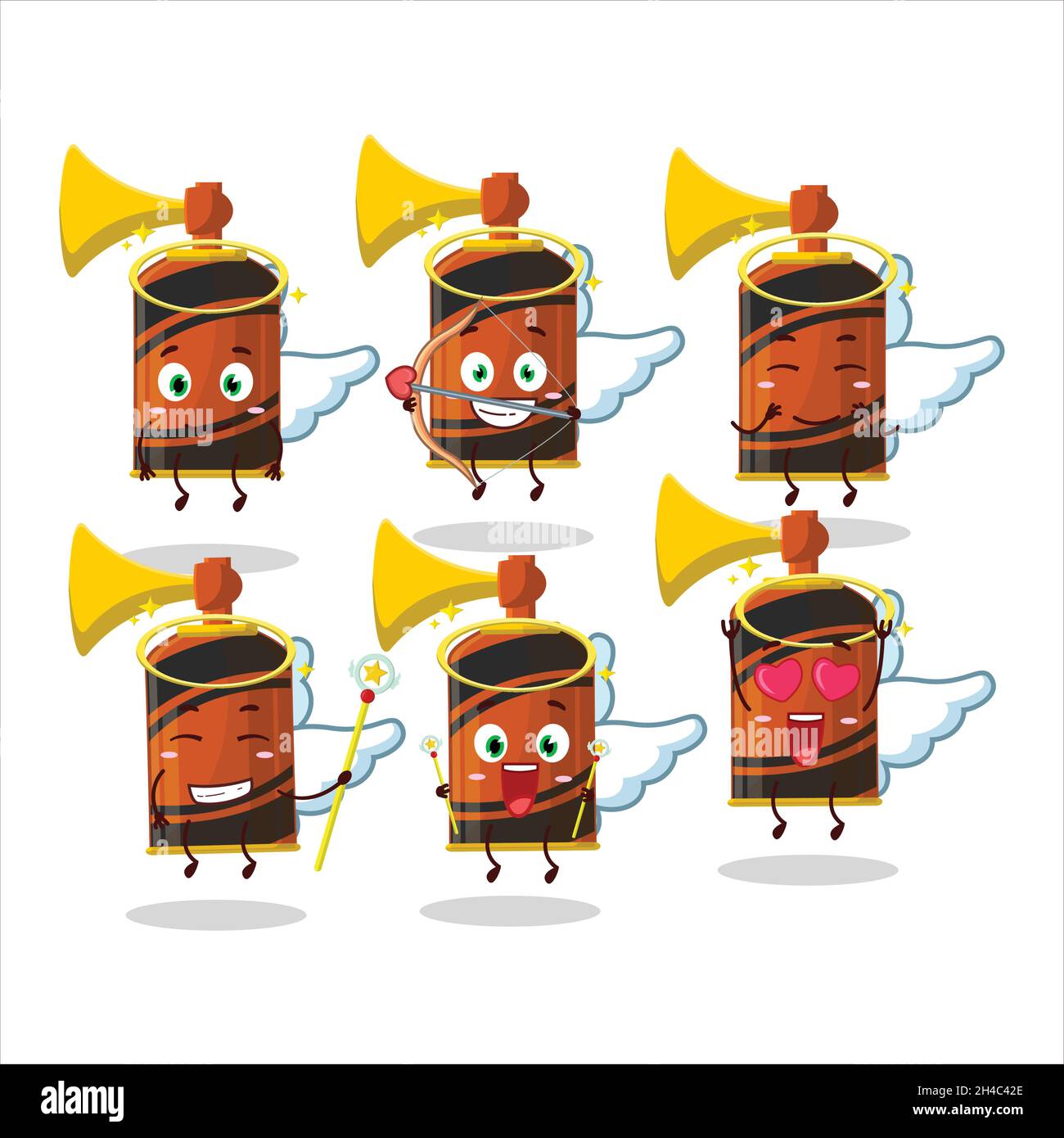 Horn blowing angel cartoon hi-res stock photography and images - Alamy