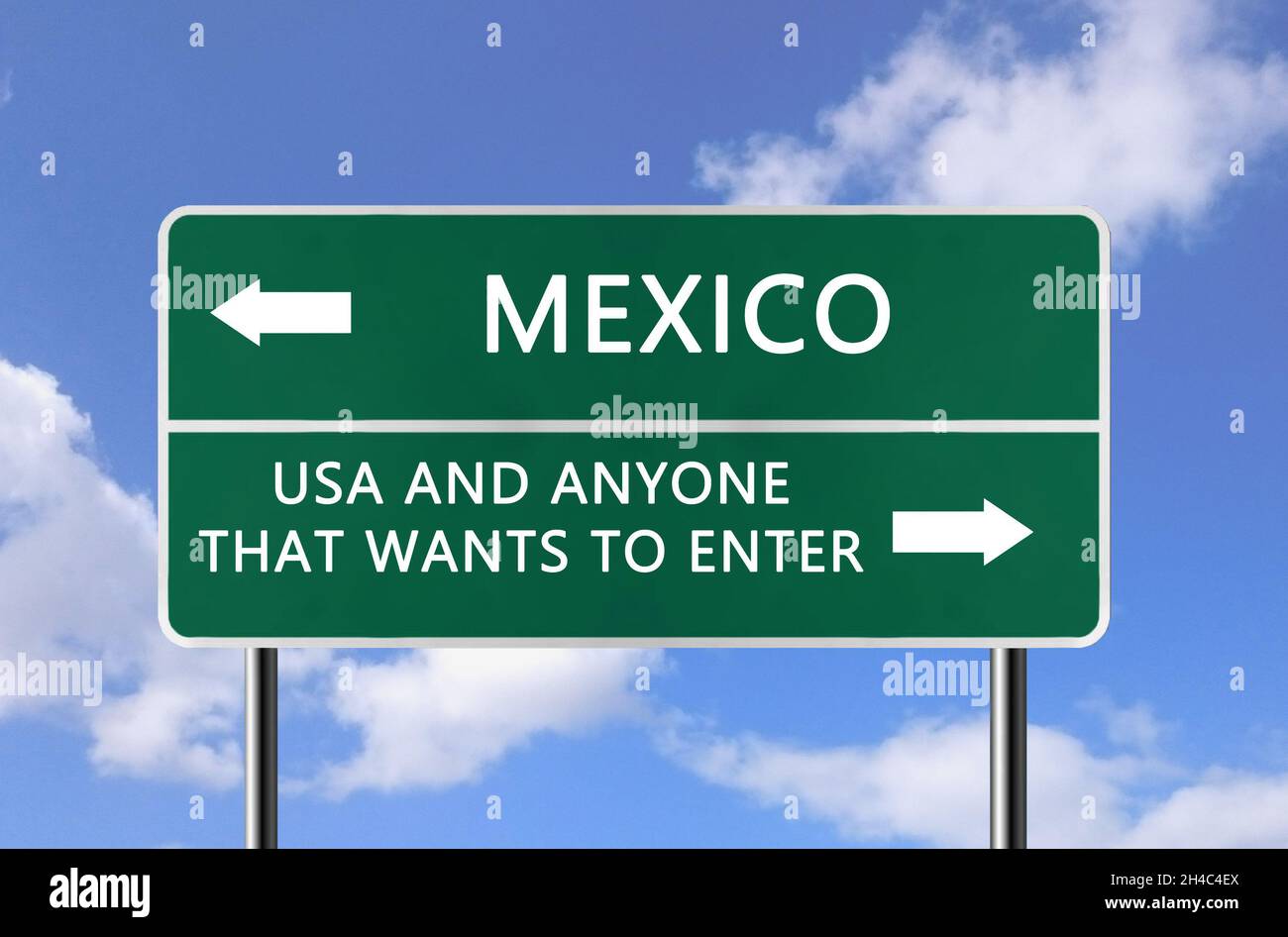 Immigration border sign concept for recent politial issues Stock Photo ...
