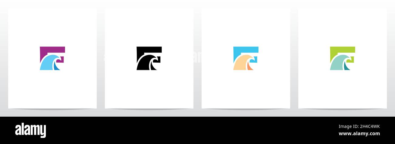 Simple Wave On Letter Logo Design F Stock Vector Image & Art - Alamy