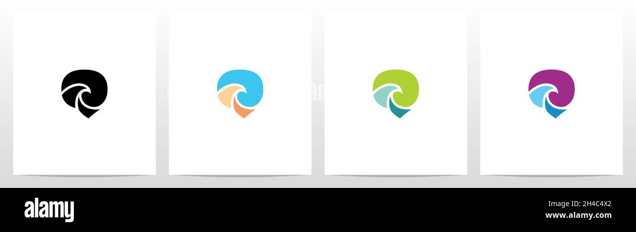 Simple Wave On Letter Logo Design Q Stock Vector Image & Art - Alamy