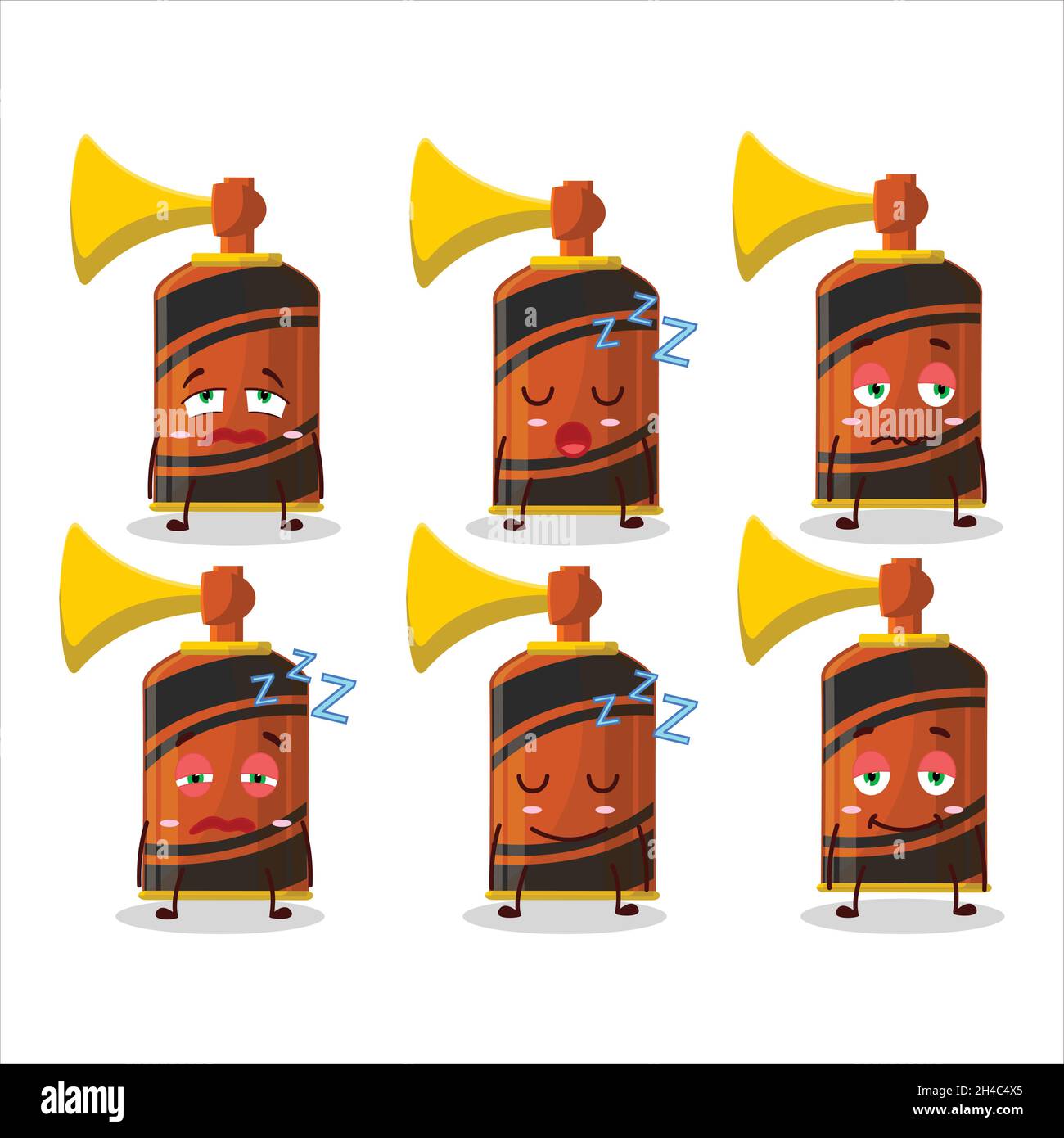 Cartoon character of orange air horn with sleepy expression. Vector ...