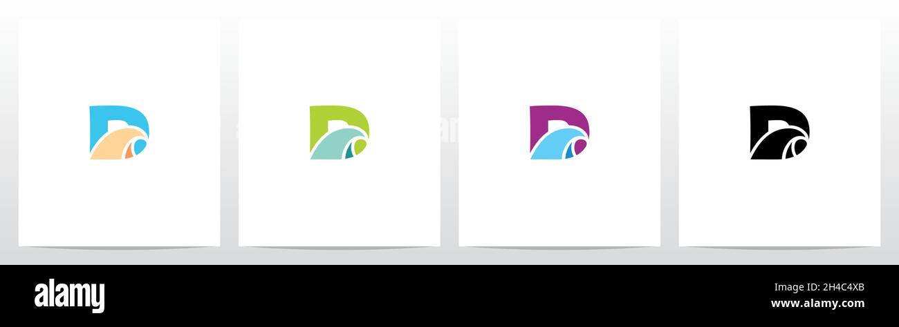 Simple Wave On Letter Logo Design D Stock Vector Image & Art - Alamy