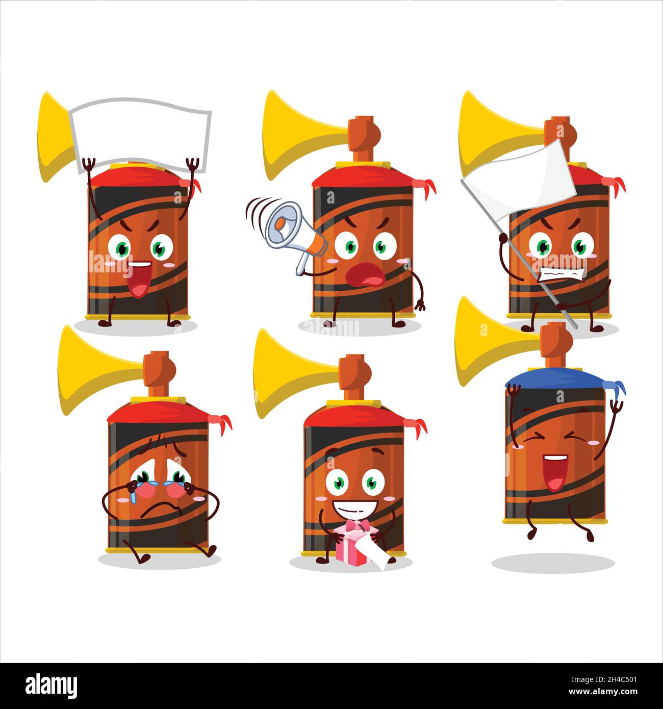 Mascot design style of orange air horn character as an attractive ...