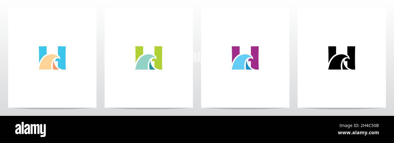 Simple Wave On Letter Logo Design H Stock Vector Image & Art - Alamy