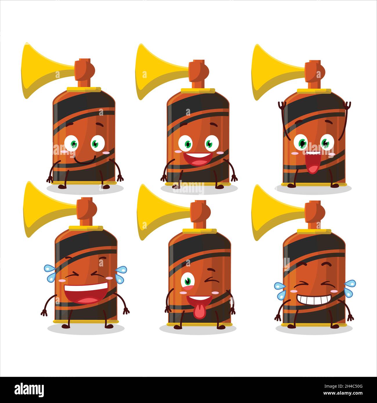 Cartoon character of orange air horn with smile expression. Vector ...