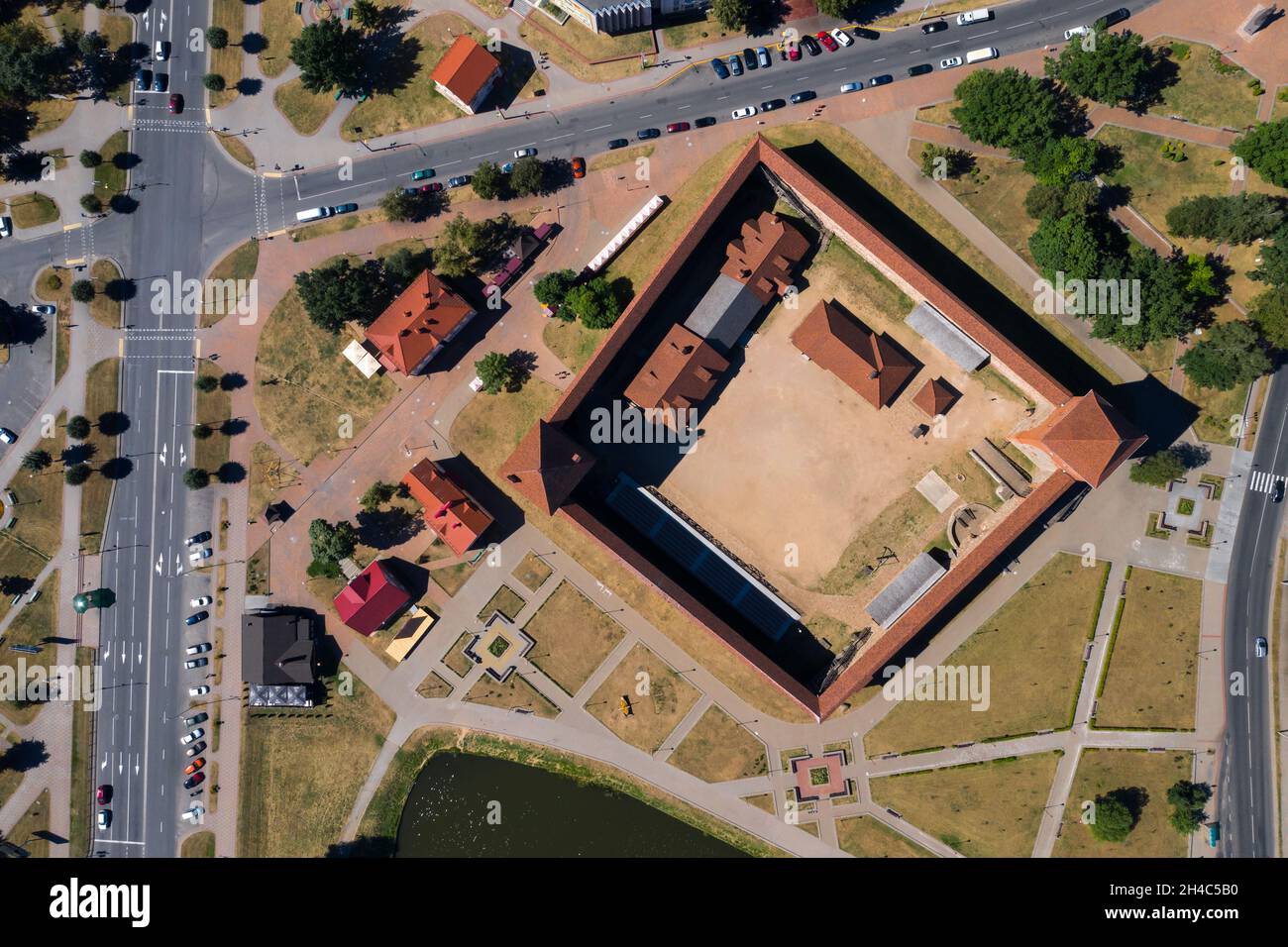 Bird's-eye view of the medieval Lida castle in Lida. Belarus. Castles ...