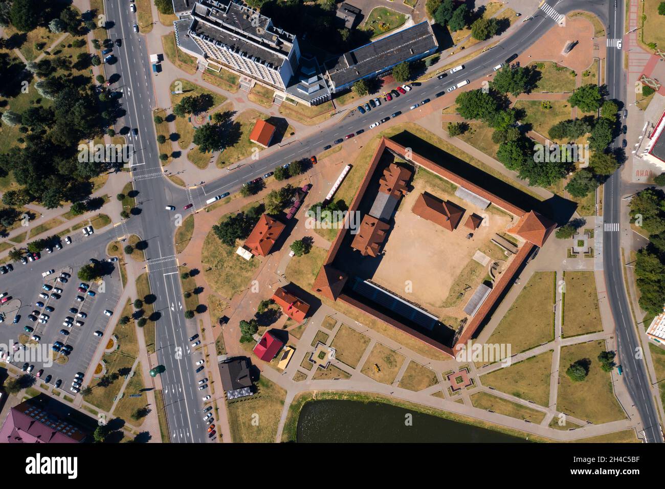 Bird's-eye view of the medieval Lida castle in Lida. Belarus. Castles ...