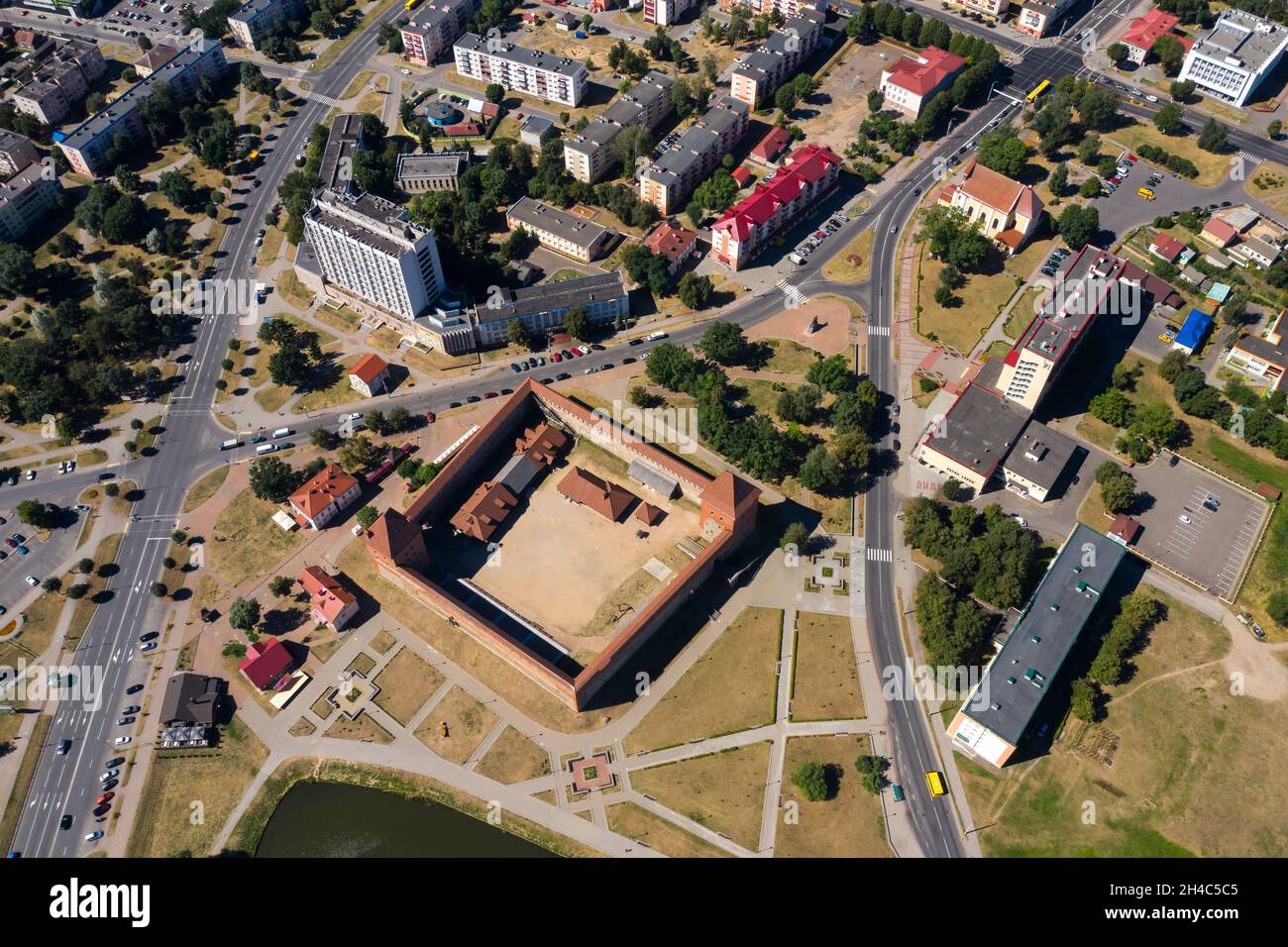 Bird's-eye view of the medieval Lida castle in Lida. Belarus. Castles ...