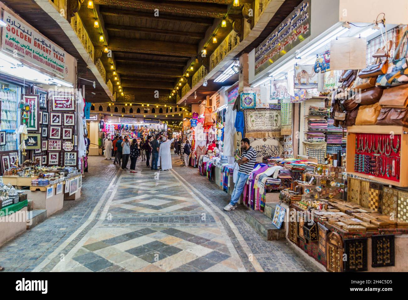 MUSCAT, OMAN - FEBRUARY 22, 2017: People shopping in Muttrah souq in ...