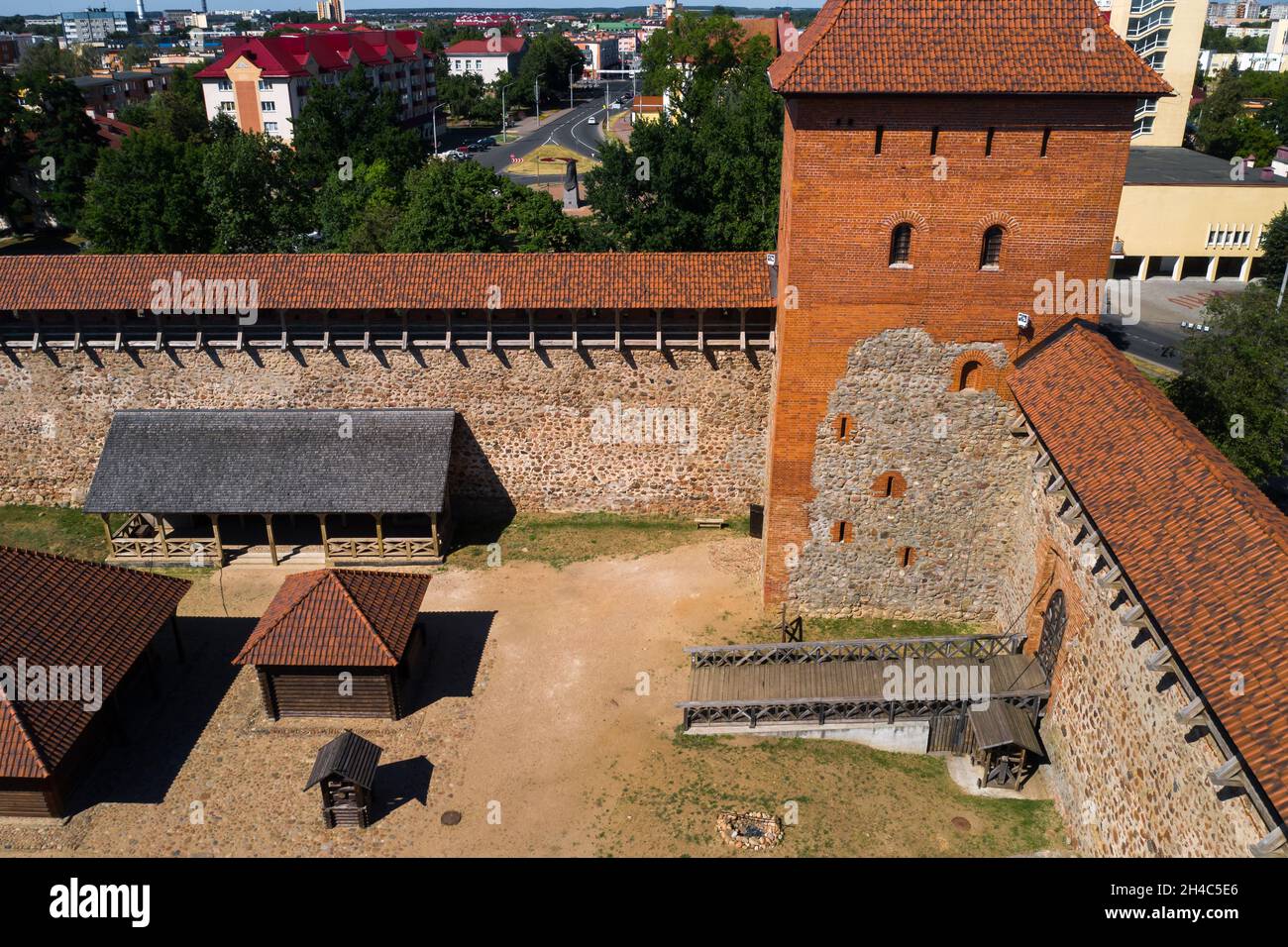 Bird's-eye view of the medieval Lida castle in Lida. Belarus. Castles ...