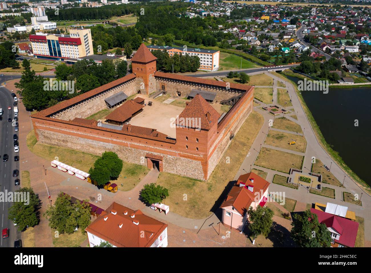 Bird's-eye view of the medieval Lida castle in Lida. Belarus. Castles ...