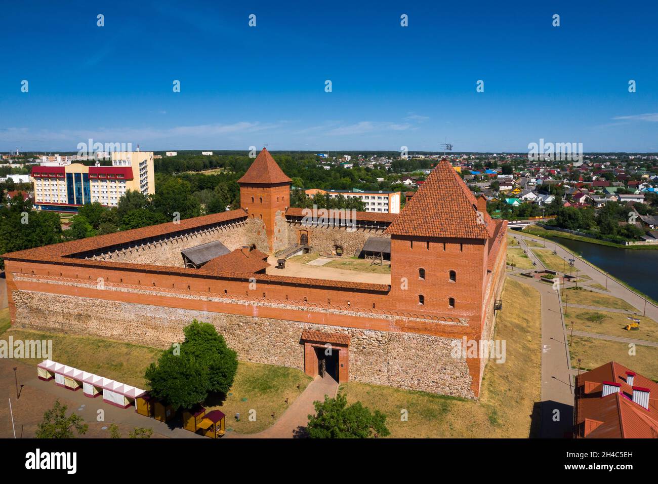 Bird's-eye view of the medieval Lida castle in Lida. Belarus. Castles ...