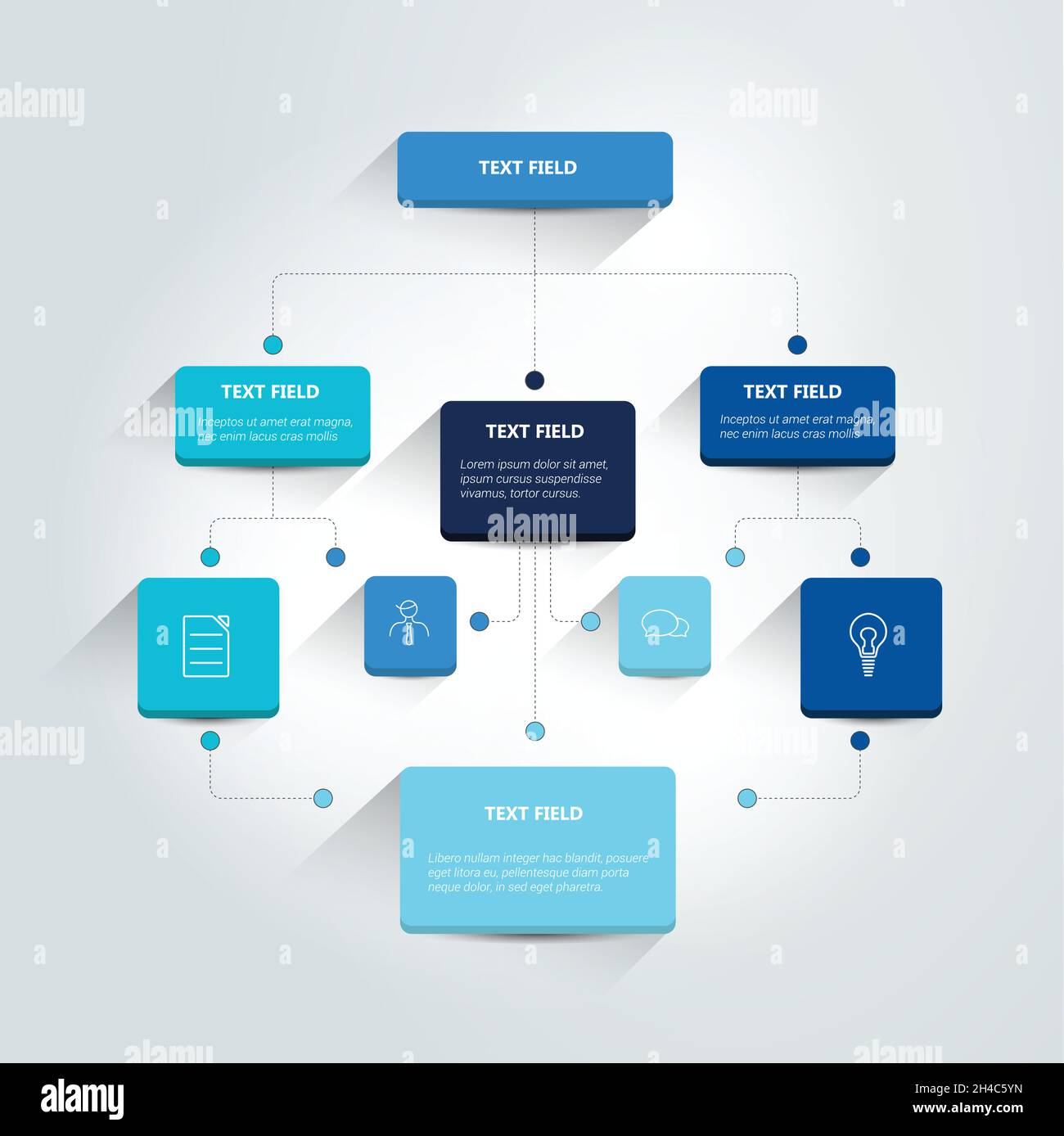 Flowchart infographic workflow organization hierarchy structure Stock ...