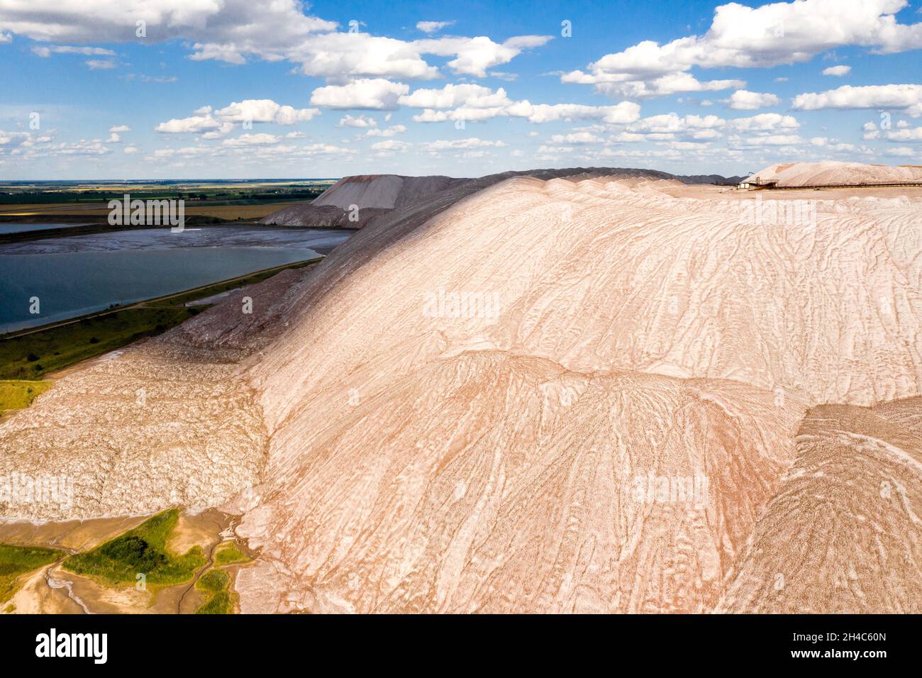 Mountains of products for the production of potash salt.Salt mountains ...