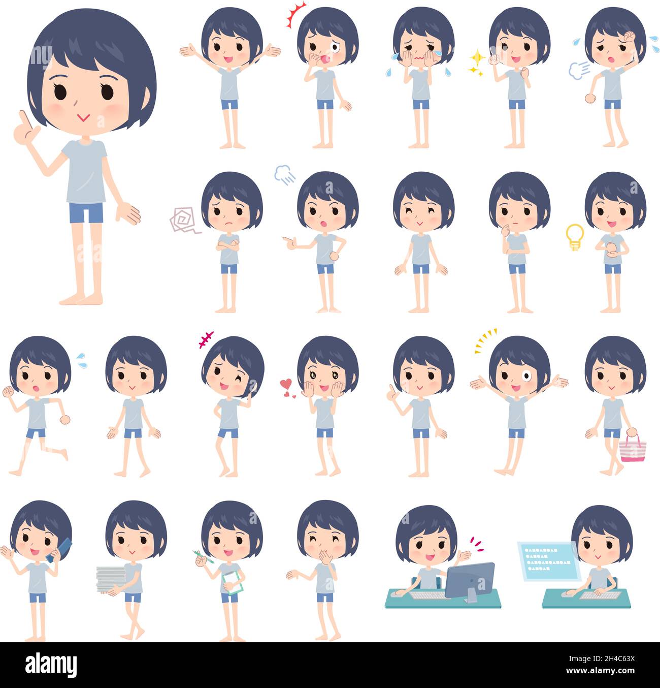 A set of unpaid avatar women with who express various emotions.It's ...