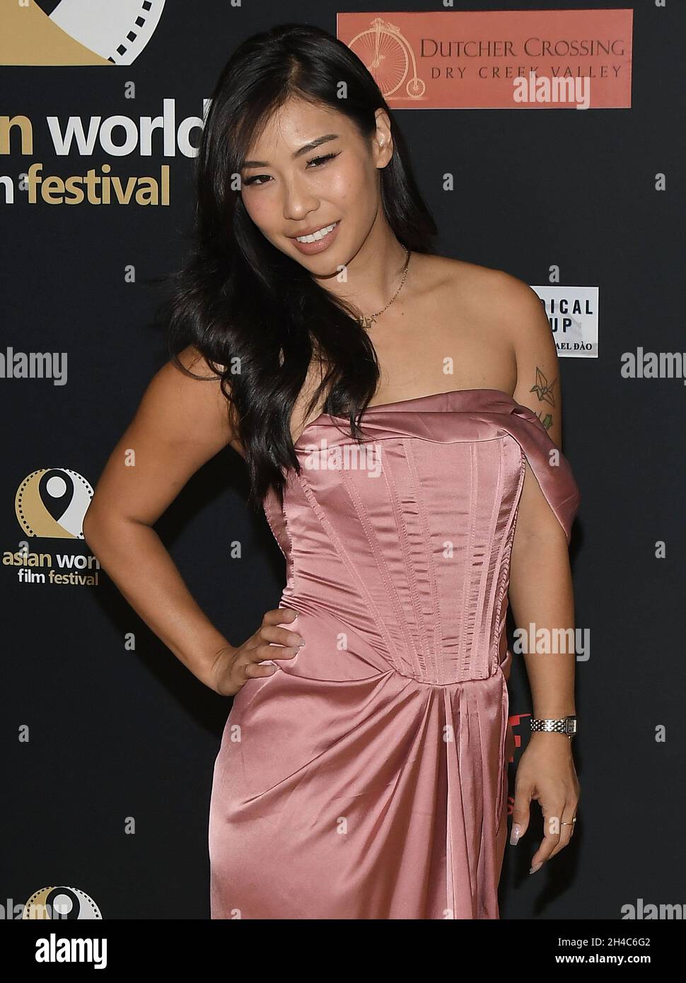 Jessica Woo arrives at the 2021 Asian World Film Festival - Opening ...