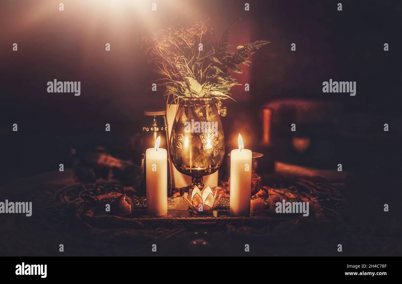Ceremony space for shaman ritual Stock Photo - Alamy