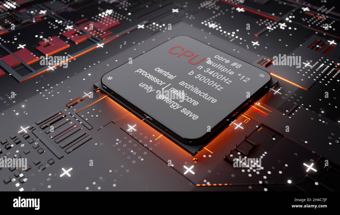 Abstract CPU with glow from below Stock Photo - Alamy