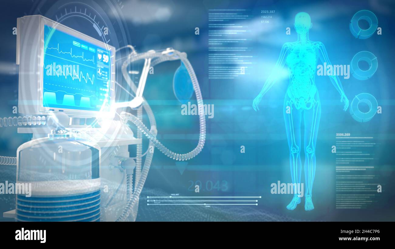 woman's health high tech medical therapy . abstract 3D illustration ...