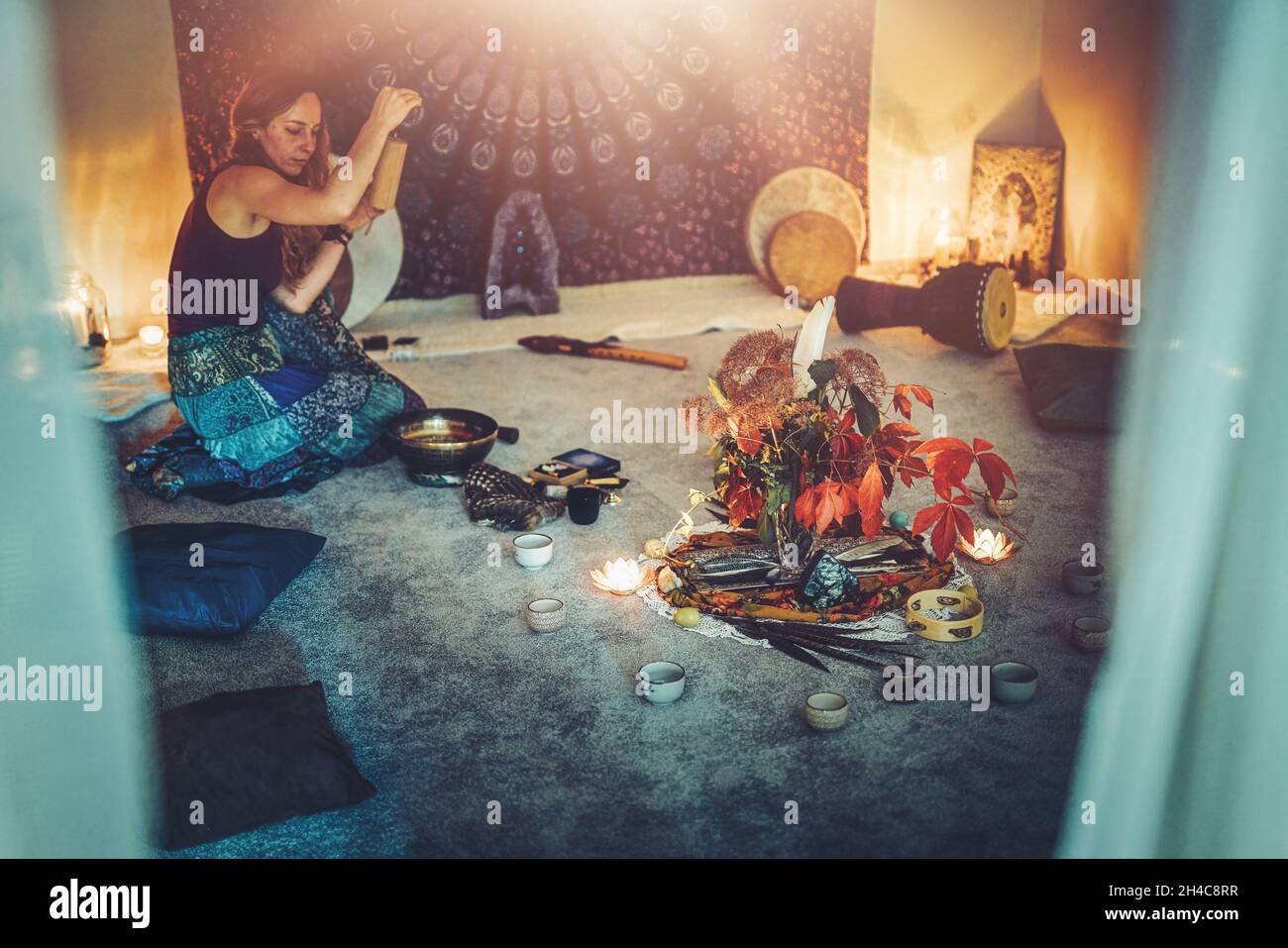 Cacao ceremony heart opening ritual hi-res stock photography and images ...