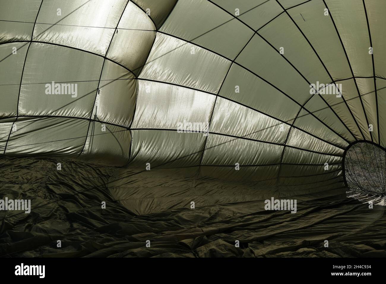 Second world war style parachute partially inflated Stock Photo - Alamy