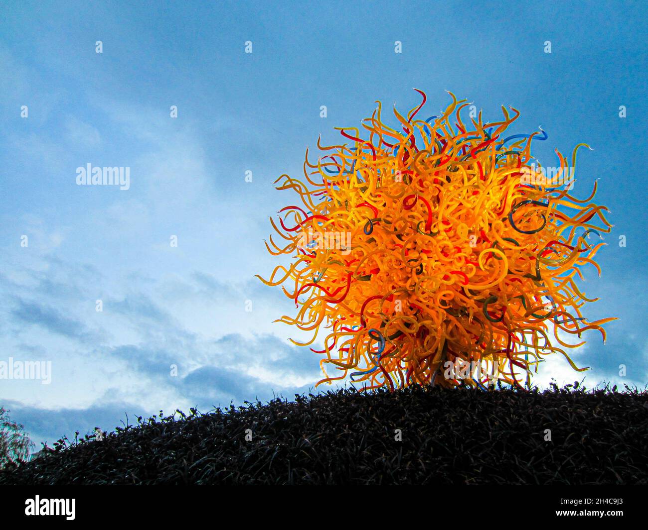 SEATTLE, UNITED STATES - Sep 16, 2021: A colorful curly glass tree ...