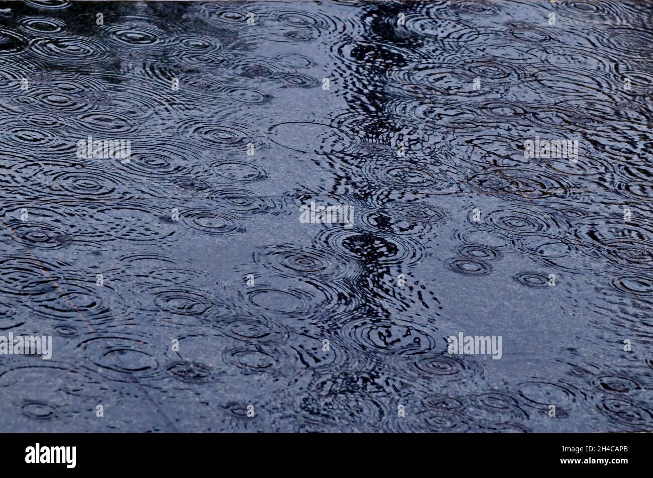 Rainy autumn day and beautiful background of wet flooring with ...