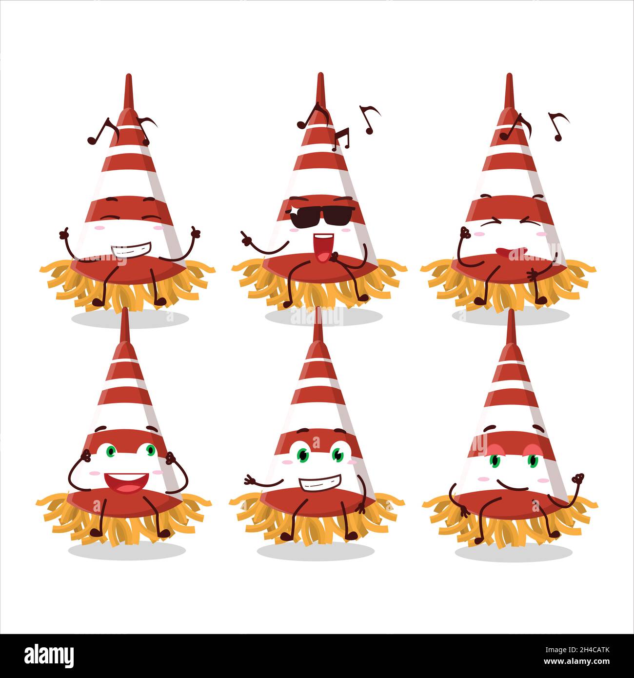 An image of red confetti trumpet dancer cartoon character enjoying the ...