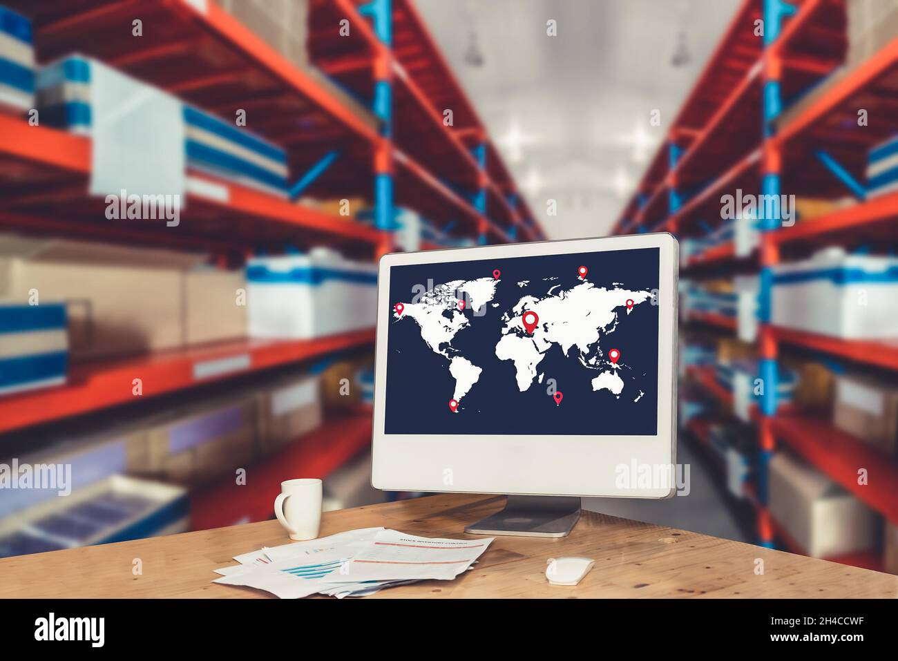 Warehouse management innovative software in computer for real time ...