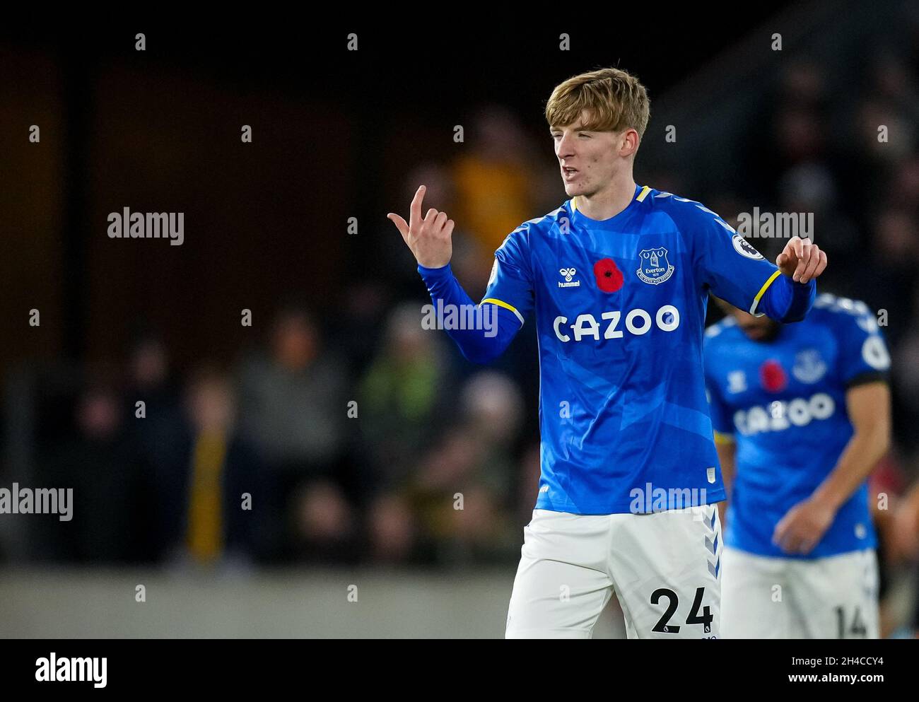 Wolverhampton, UK. 01st Nov, 2021. Anthony Gordon of Everton during the ...