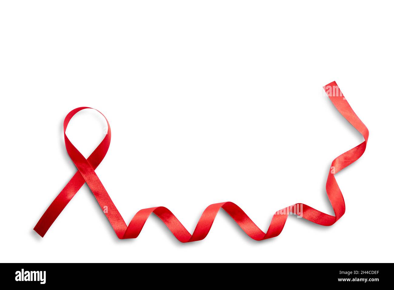 Red ribbon with white background. Hiv Aids ribbon awareness Stock Photo ...