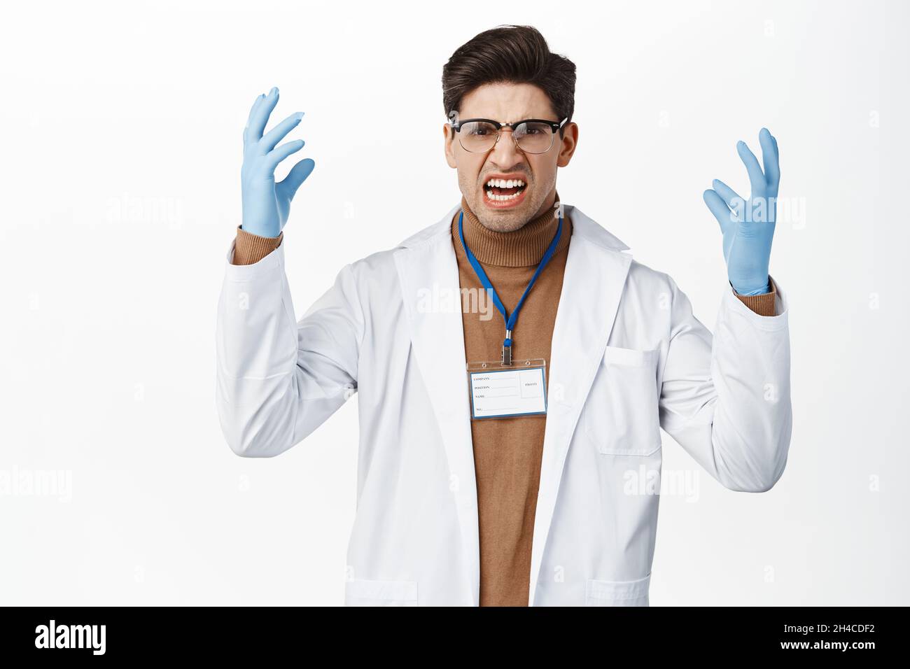 Angry patient man hospital hi-res stock photography and images - Alamy