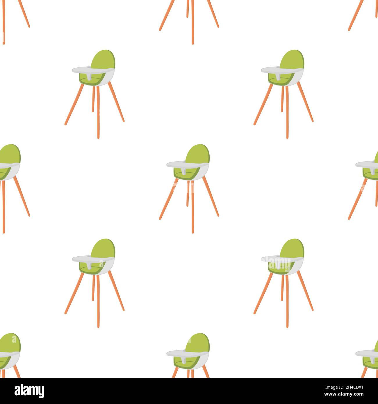 Illustration on theme colorful modern child high chair for baby feeding ...