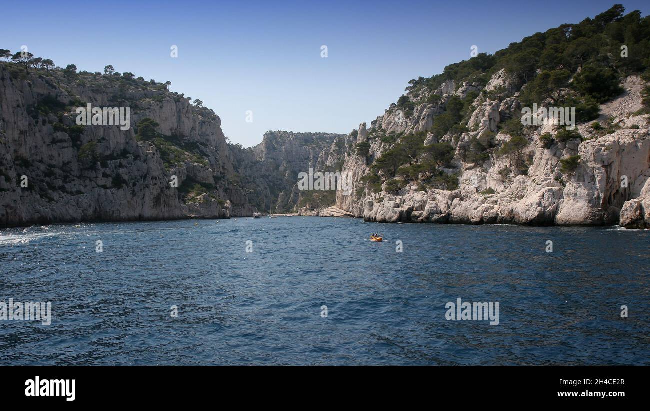 calanques cliffs of Cassis, near Marseille, france, french riviera ...