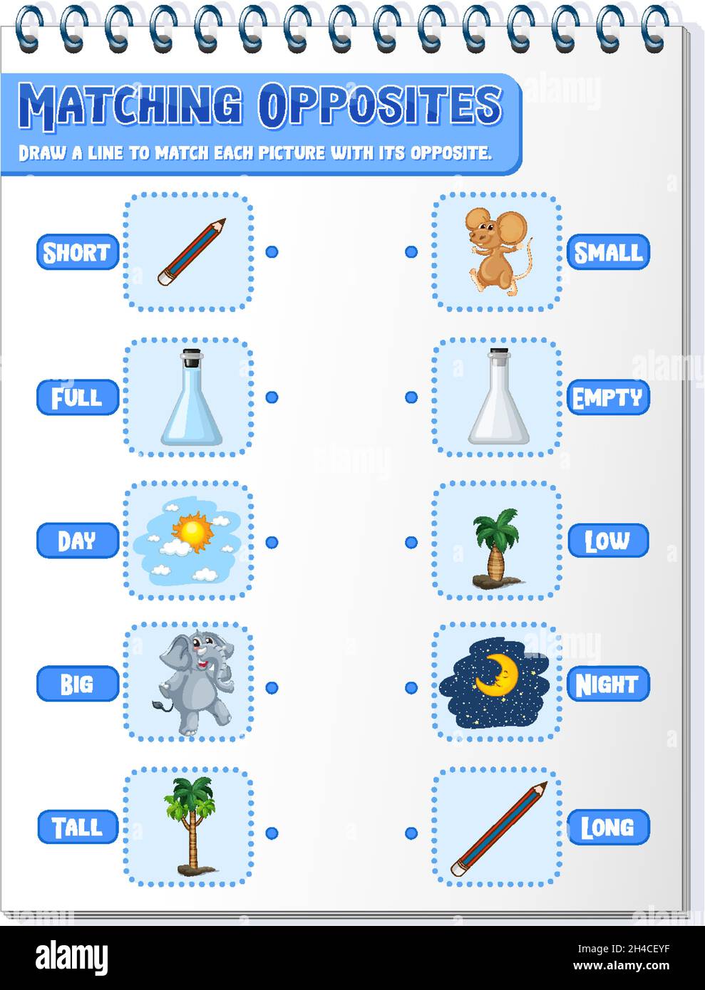 Opposites Matching Worksheets