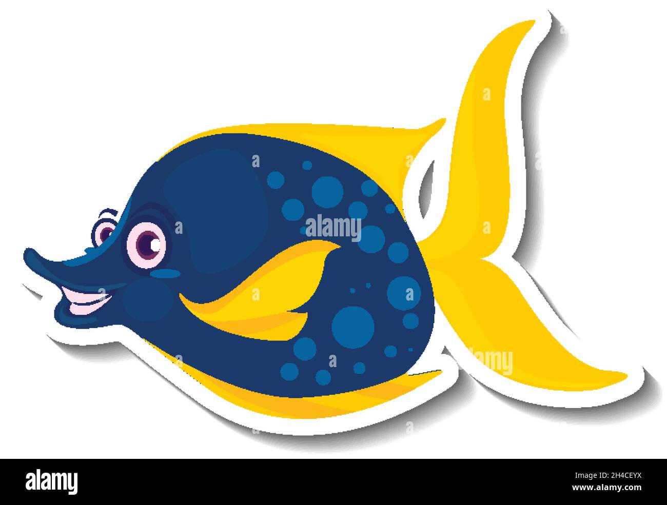 Cute fish sea animal cartoon sticker illustration Stock Vector Image ...