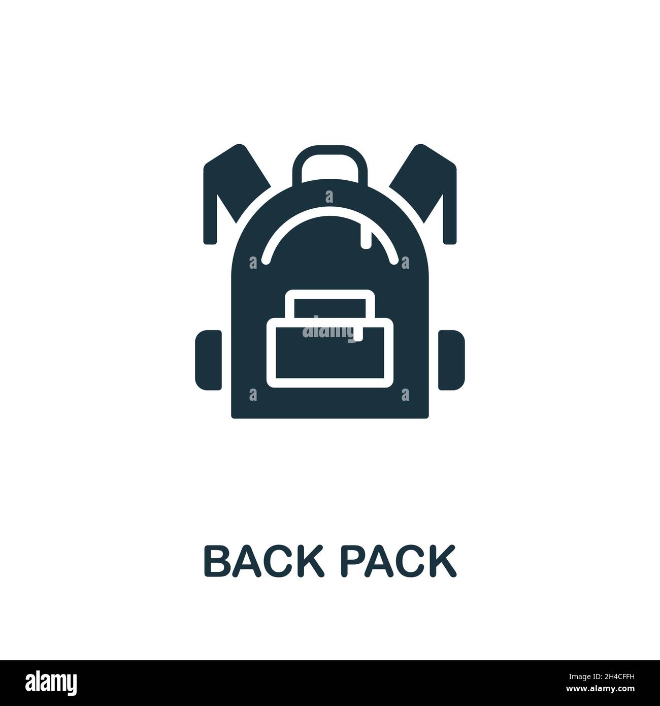 Back Pack icon. Monochrome sign from school education collection ...