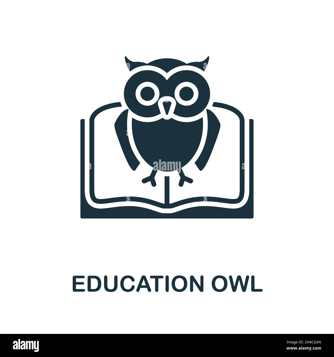 Education Owl icon. Monochrome sign from school education collection ...