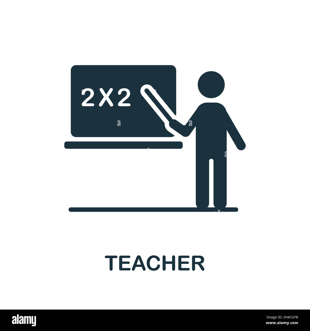 Teacher icon. Monochrome sign from school education collection ...