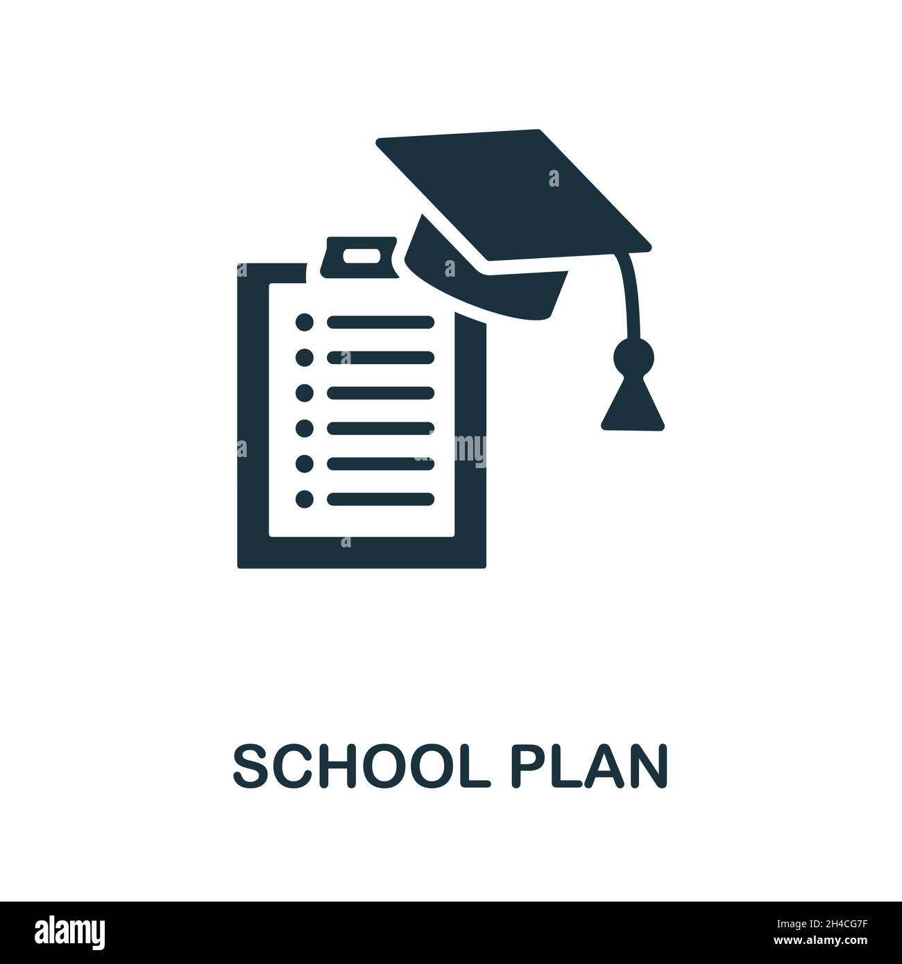School Plan icon. Monochrome sign from school education collection ...