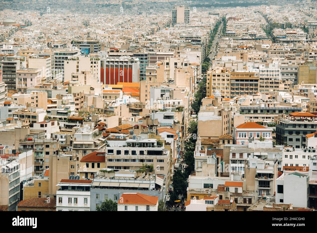 Urban landscape of Athens.View of the city from the hill. Athens ...