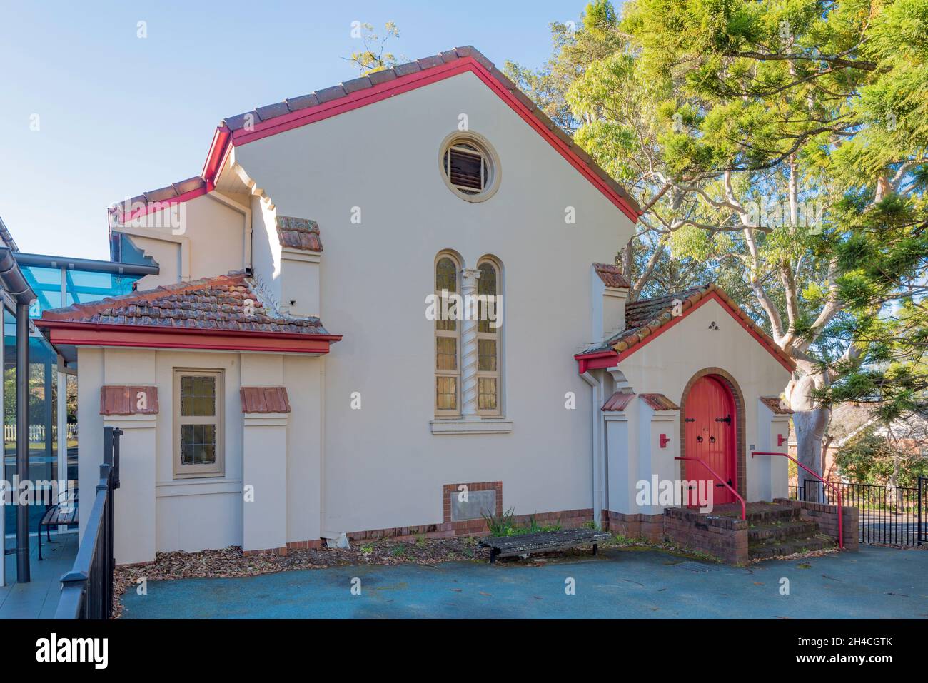 The interwar built Gordon Baptist Church is constructed in the Spanish ...