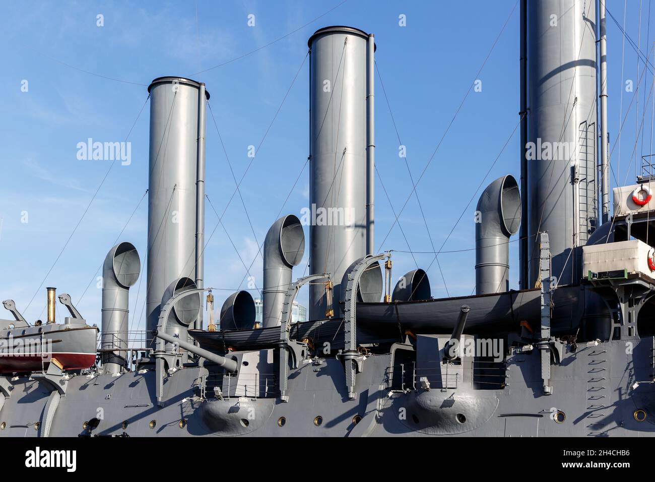 Iron pipes of the steamer Stock Photo - Alamy
